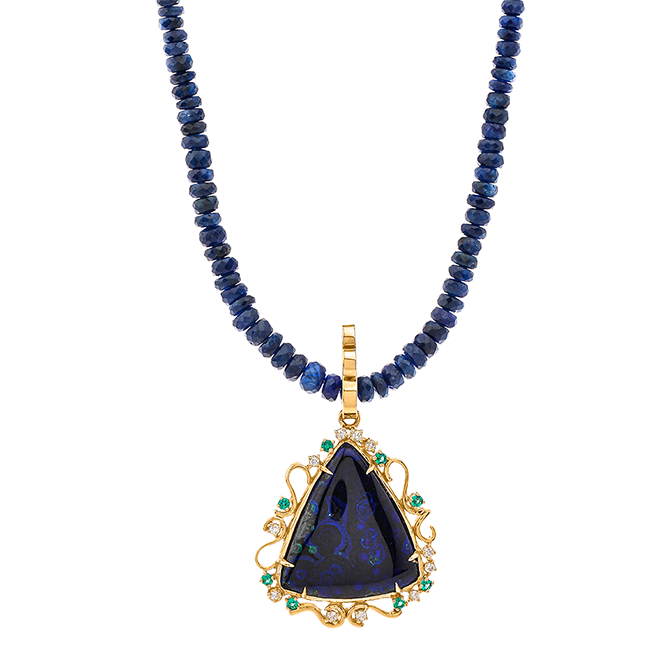 Deep Blue Ocean Gold Necklace – KABARTSY buy your Jewelry